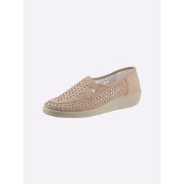 Slipper CLASSIC, Damen, Gr. 37, beige, Glattleder, Nubukleder, Schuhe Slipper