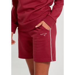 Bermudas Kangaroos, Damen, Gr. 56/58, N-Gr, rot, Interlock, Obermaterial: 60% Baumwolle, 40% Polyester, unifarben, Basic, bequem ca. Mitte Oberschenkel, Hosen Bermudas, mit schmalem Piping an der Seite, Loungewear