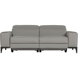 3-Sitzer Calia italia "Benja, Designsofa mit erstklassigen Komfortfunktionen zum Wohlf&uuml;hlen", blau (ice), B:216cm T:106cm, Sofas, 3-Sitzer, in Leder, mit elektrischer Relaxfunktion
