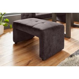 Polsterhocker exxpo - SOFA FASHION, braun (schwarz braun), B:100cm H:49cm T:54cm, Microfaser (Zusammensetzung: 100% Polyester);Lederfaserstoff (Grundgewebe 41%Lederfaser, 39%Polyester, 20%Baumwolle), Hocker, Polsterhocker, Breite 100 cm