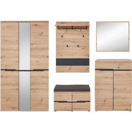 Garderoben-Set Innostyle "MEMPHIS", braun (artisan eiche), B:295cm H:192cm T:38cm, ABS-Kunststoff, Dekorfolie, Hartfaserplatte, Holzwerkstoff, MDF, Kastenm&ouml;bel-Sets, Garderoben-Set