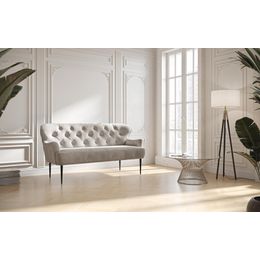 2,5-Sitzer Home Affaire "Amber", grau (anthrazit), B:173cm H:97cm T:87cm, 100% Polyester, Sofas, 2 5-Sitzer, mit Knopfheftung,in verschieden Stoffarten