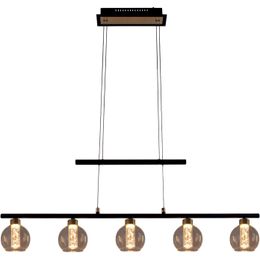 N&auml;ve N&Auml;VE LED Pendelleuchte "Brass", schwarz (schwarz, messingfarben), 5, H: 150cm, 1 Stk., Leuchten, 5flammig dimmbar h&ouml;henverstellbar Lichtfarbe warmwei&szlig;, LED Pendelleuchte