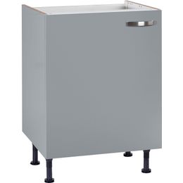 Sp&uuml;lenschrank KOCHSTATION "KS-Cara", grau (basaltgrau, basaltgrau), B:60cm H:87cm T:58,4cm, Schr&auml;nke, Sp&uuml;lenschrank, Breite 60 cm