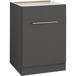 Wiho-K&uuml;chen Sp&uuml;lenschrank WIHO K&Uuml;CHEN "Unna", grau (front und korpus: anthrazit), B:60cm H:82cm T:57cm, Schr&auml;nke, Sp&uuml;lenschrank, 60 cm breit, ohne Arbeitsplatte