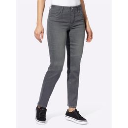 Thermojeans Casual Looks, Damen, Gr. 21, Kurzgr&ouml;&szlig;en, blau (stone, grau, denim), 78% Baumwolle, 20% Polyester, 2% Elasthan, unifarben, lang, Jeans Thermojeans