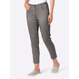 5-Pocket-Hose Casual Looks, Damen, Gr. 42, Normalgr&ouml;&szlig;en, grau, bedruckt, 98% Baumwolle, 2% Elasthan, Hosen 5-Pocket-Hose
