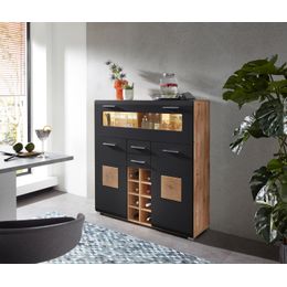 Barschrank Innostyle "Sonate", schwarz, B:120cm H:128cm T:37cm, Schr&auml;nke, Barschrank, Elemente sind flexibel kombinierbar und passen in jeden Wohnbereich.