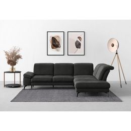 Sit & More Ecksofa SIT & MORE "Cabana L-Form", grau (anthrazit), B:303cm H:84cm T:244cm, 95% Polyester, 5% Polyamid, Sofas, Ecksofa, Ottomane, wahlweise mit Sitztiefen-,Armlehnen- und Kopfteilfunktion