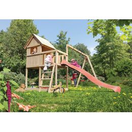 Spielturm Konifera "Finni", beige (natur, rot), Spielt&uuml;rme, KinderB:347cm H:291cm T:264cm, Holzwerkstoff, Spielturm, BxTxH: 347x264x291 cm, B:347cm H:291cm T:264cm