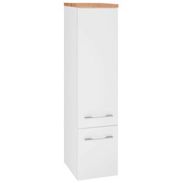 Midischrank Welltime "Davos", wei&szlig; (wei&szlig;, wei&szlig;, matt), B:30cm H:130cm T:35cm, Schr&auml;nke, Midischrank