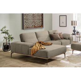 Ecksofa W.Schillig "run, Designsofa mit tollem Sitzkomfort, bequem, L-Form", beige (ecru w82), B:319cm H:88cm T:178cm, Longlife Xtra-Leder Z73: Naturwalkleder der Luxusklasse aus den erlesensten Rohh&auml;uten. Hautst&auml;rke 1, 1 &ndash; 1, 3 mm;ROHLEDER Jacquard-Flachgewebe Q2 W60 (63% Polyester, 37% Polyacryl);ROHLEDER Chenille-Flachgewebe Q2 W77 (68% Polyacryl, 32% Polyester);Stoff S37 (100% Polyester), Sofa