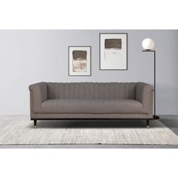 2-Sitzer Home Affaire "Chamby", grau (taupe), B:180cm H:71cm T:85cm, 100% Polyester;Samtoptik (100% Polyester), Scheuertouren >100.000, Pilling: 5, Sofas, 2-Sitzer, mit Holzrahmen unten und Steppung im Lehnenbereich