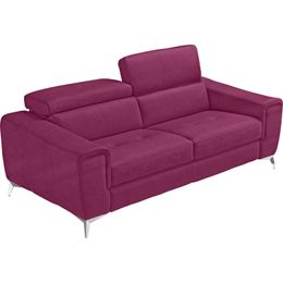 2,5-Sitzer Egoitaliano "Francine, Designsofa, Loungesofa, Breite 213 cm, Fu&szlig;farbe chrom", pink (fuchsia), B:213cm H:100cm T:106cm, Sofas, 2 5-Sitzer, Designfu&szlig;, Luxus-Microfaser BLUSH, fuchsia