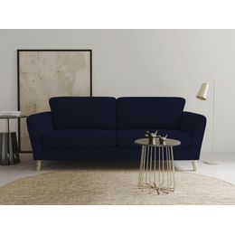 3-Sitzer Home Affaire "MARSEILLE 3er Sofa 206 cm, Cord, Flachgewebe, Struktur, Webstoff", blau, B:206cm H:88cm T:90cm, Webstoff (100% Polyester);Struktur fein (58% Polyester, 22% Polypropylen);Filzoptik (100% Polyester), Sofas, 3-Sitzer, Massivholzbeine Eiche, Landhausstil, Wellenunterfederung