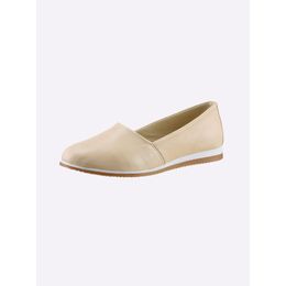 Slipper Heine, Damen, Gr. 37, beige (creme), Leder, Schuhe Slipper