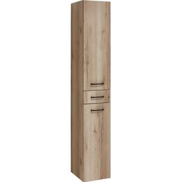 Hochschrank Optifit "Yukon", braun (wildeiche), B:30cm H:179,2cm T:34,6cm, Holzwerkstoff, Schr&auml;nke, Hochschrank