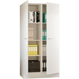 Mehrzweckschrank-Set Flex-Well "LUCCA, 2-teilig, B&uuml;ro, Ankleide, K&uuml;che oder Werkstatt.., Breite 100 cm", wei&szlig;, B:100cm H:200cm T:57cm, Kastenm&ouml;bel-Sets, Mehrzweckschrank-Set, Kombination aus 2 Vorratsschr&auml;nken