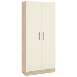 Wiho-K&uuml;chen Mehrzweckschrank WIHO K&Uuml;CHEN "Kiel", beige (front: magolia, korpus: sonoma eiche), B:80cm H:180cm T:35cm, Schr&auml;nke, Mehrzweckschrank, Typ 3