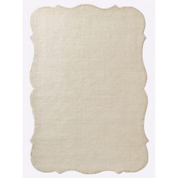Teppich HEINE HOME Gr. 6, beige (ecru), B:190cm H:12mm L:290cm, Viskose, Wolle, Teppiche, Teppich