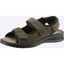 Sandale MUBB, Herren, Gr. 43, gr&uuml;n (schilf), Veloursleder, Schuhe Sandale