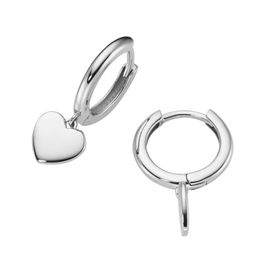Paar Creolen Firetti "Schmuck Geschenk Silber 925 Ohrschmuck Ohrringe Herz", silberfarben, Ohrringe, Damen, 13mm, Silber 925 (Sterlingsilber), Paar Creolen