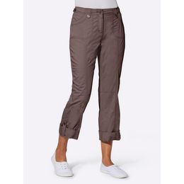 Webhose Casual Looks, Damen, Gr. 23, Kurzgr&ouml;&szlig;en, grau (dunkeltaupe), 98% Baumwolle, 2% Elasthan, unifarben, lang, Hosen Webhose