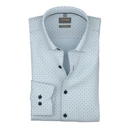 Langarmhemd OLYMP "Luxor", Herren, Gr. 41, N-Gr, bleu, Web, Obermaterial: 100% Baumwolle, comfort fit normal, 2-Knopf-Manschette, Hemden Langarmhemd, Businesshemd, comfort fit, Under-Button-down-Kragen
