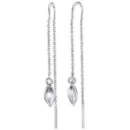 Paar Ohrh&auml;nger Bruno Banani "Schmuck Geschenk Silber 925 Ohrschmuck Ohrring Durchzieher Kette", silber (silberfarben, kristallwei&szlig;, kristallwei&szlig;), Ohrringe, Damen, Silber 925 (Sterlingsilber), Paar Ohrh&auml;nger, mit Zirkonia (synth.)