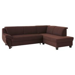 Ecksofa Home Affaire "Yesterday zeitlos und elegant, bequeme Armlehnen, L-Form", braun, B:254cm H:80cm T:186cm, Struktur (100% Polyester);Primabelle-Microfaser (100% Polyester);Antikleder-Optik Melrose (100% Polyester), Sofas, Ecksofa, wahlweise mit Bettfunktion, auch in Cord