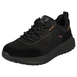 Sneaker RIEKER SPORT, Herren, Gr. 45, schwarz, Leder, Synthetik, Schuhe Sneaker, Outdoorschuh, Halbschuh, Schn&uuml;rschuh mit TEX-Ausstattung