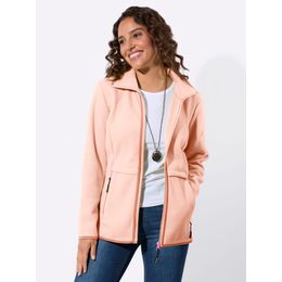 Fleecejacke Casual Looks, Damen, Gr. 44, puder, 100% Polyester, unifarben, Jacken Fleecejacke