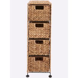 Kommode HEINE HOME, beige (natur), B:27cm H:76cm T:42cm, Metall, Sideboards, Kommode