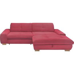 Ecksofa "SO 1200 inkl. Sitztiefen- & R&uuml;ckenverstellung f&uuml;r hohen Sitzkomfort", rot (ruby rot gct 87), B:276cm H:89cm T:198cm, 100% Polyester, SET ONE BY Musterring, Sofas, Ecksofa, wahlweise mit Bettfunktion und Stauraum, L-Form, auch in Cord Bezug