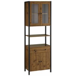 Hochschrank Home Affaire "Chris", braun (pazifik eichefarben), B:60cm H:180cm T:35cm, Holzwerkstoff, Schr&auml;nke, Hochschrank