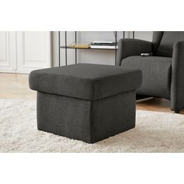 Sit & More Stauraumhocker SIT & MORE "Melissa", grau (anthrazit), B:60cm H:48cm T:60cm, 100% Polyester, Hocker, Stauraumhocker, klassisches Design, optional in dem mit Wasser zu reinigendem Bezug