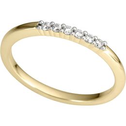 Diamantring Firetti "Schmuck Geschenk Gold 333 Damenring Goldring Vorsteckring" Gr. 19, gold (gelbgoldfarben, wei&szlig;goldfarben), Fingerringe, Damen, 19, 0,11 P2 = erkennbare Einschl&uuml;sse, Diamanten Gelbgold 333, 1,8mm, Diamanten, Gelbgold 333, Diamantring, mit Diamanten