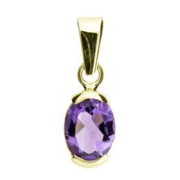 Kettenanh&auml;nger OSTSEE-SCHMUCK "- Sophia 8x6 mm - Gold 333/000 - Amethyst" Gr. 17, gold (gold 333, goldfarben, gelb), Schmuckanh&auml;nger, Damen, Gelbgold 333, Kettenanh&auml;nger