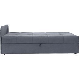 Schlafsofa Alina "Marla", blau (denimblau eqe 16), B:205cm H:73cm T:91cm, Chenille EQE (100% Polyester), Sofas, Schlafsofa, inkl. Stauraum, Armlehne wahlweise links ode rechts