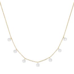 Collier Luigi Merano "Collier mit Zirkonia Steinen, Gold 375", gold, Halsketten, Damen, Gelbgold 375, Collier