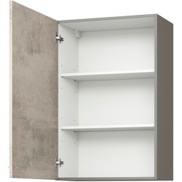 H&auml;ngeschrank KOCHSTATION "KS-Trea O50-90", grau (betonfarben hell, anthrazit), B:50cm H:90cm T:35cm, Schr&auml;nke, H&auml;ngeschrank, inklusive zwei Einlegeb&ouml;den, Breite 50 cm, H&ouml;he 90 cm