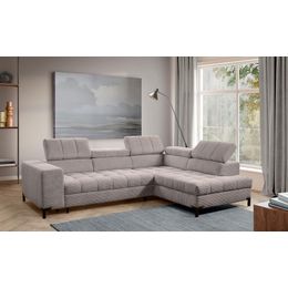 Ecksofa exxpo - SOFA FASHION "Bocco, hochwertige Verarbeitung, toller Sitzkomfort, bequem, L-Form", cappucino, B:276cm H:75cm T:203cm, 90% PES, 10% NY, Sofas, Ecksofa, wahlweise mit Bettfunktion u. Bettkasten, inkl. Kopfteilverstellung