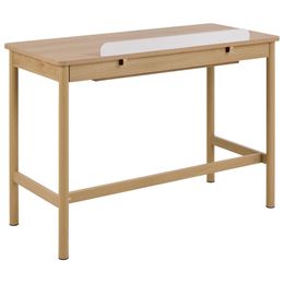 Schreibtisch ACTONA GROUP "Alpena, Arbeitstisch, B&uuml;rotisch, Tisch", eiche, eiche, eiche, B:110cm H:75cm T:50cm, Tische, Schreibtisch, Breite 120 cm, skandinavischer Stil, Holzoptik, beige, Schublade, FSC&trade;