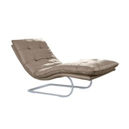 Relaxliege W.Schillig "daily dreams", braun (stone z59), B:75cm H:91cm T:170cm, Longlife Xtra-Leder Z59: Glattleder mit modischer Pr&auml;gung. Hautst&auml;rke 0, 9 - 1, 1 mm, Sofas, Relaxliege, in Waffelkissen-Optik, wahlweise mit Motor, silber matt, in 2 Breiten