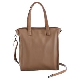 Shopper ANISTON ACCESSOIRES "Nynke", Damen, Gr. B/H/T: 32cm x 41cm x 11cm, beige (taupe), Polyurethan (PU), unifarben, Taschen Shopper, Handtasche Umh&auml;ngetasche Tragetasche