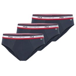 Slip Fila "MAN BRIEF", Herren, Gr. XL, blau (navy), Obermaterial: 95% Baumwolle, 5% Elasthan, unifarben, k&ouml;rpernah, Unterhosen Slip, mit feuchtigkeitsableitenden Eigenschaften