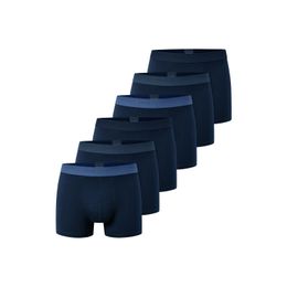Boxershorts Schiesser "Boxershort 6PACK Shorts "95/5" 6er Pack", Herren, Gr. L, blau, Obermaterial: 95% Baumwolle CO. 5% Elasthan EL., Unterhosen Boxershorts