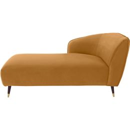 Recamiere Home Affaire "Oradea", gold, B:160cm H:78cm T:91cm, Samtoptik (100% Polyester), Sofas, Recamiere, mit eleganter Steppung auf R&uuml;ckseite der R&uuml;ckenlehne