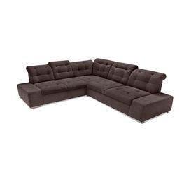 Sit & More Ecksofa SIT & MORE "Pale L-Form", braun, B:280cm H:84cm T:251cm, Primabelle , unsere bew&auml;hrte Microfaser aus 100% Polyester;Luxus-Kunstleder im Korpus und Softstruktur aus 90% Polyester und 10% Polyamid in Sitz und R&uuml;cken;Struktur (90% Polyester, 10% Polyamid);Softlux-Kunstleder im Korpus, Sitz und R&uuml;cken in Strukturstoff (90% Polyester, 10% Polyamid), Sofas, Ecksofa, inklusive Kopfteilverstellung
