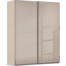 Schwebet&uuml;renschrank Rauch "Kleiderschrank Schrank Garderobe Schlafzimmerschrank SCALE-DUO", beige (fango, glas fango, griffleisten chrom), B:181cm H:223cm T:68cm, Holzwerkstoff, Schr&auml;nke, Schwebet&uuml;renschrank, edle zweigeteilte T&uuml;ren Glas-Front mit 3 Zierleisten MADE IN GERMANY